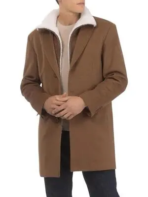 GORSKI Gorski Loro Piana Wool Coat With Shearling Trim