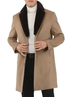 Gorski Gorski Loro Piana Cashmere Coat With Detachable Shearling Collar Camel/brown