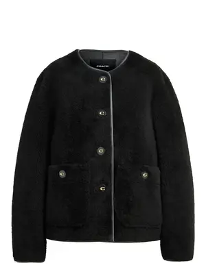 COACH Shearling Relaxed-fit Coat - Black