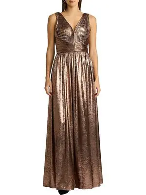 Zac Posen Metallic Gown - Rose Gold