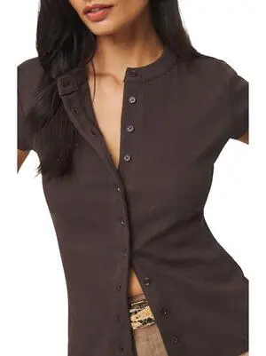 REFORMATION Reformation Raelynn Organic Cotton Knit Top Mole