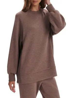 Varley Nicole Oversized Sweatshirt - Deep Taupe Marl Fleck