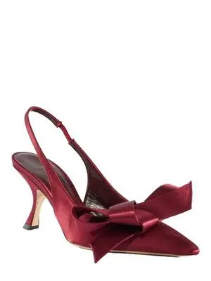 Giambattista Valli Bow Satin Slingback Pump - Ruby