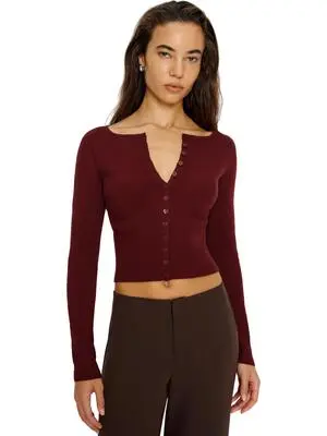 REFORMATION Meadow Regenerative Merino Cardigan - Red