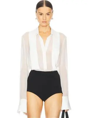 SANS FAFF Meghan Silk Blouse - White