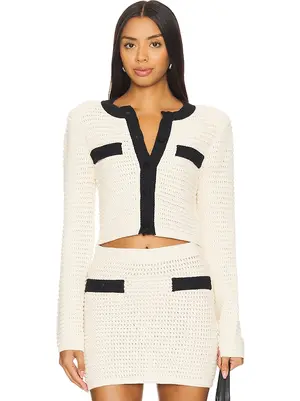 Majorelle Slater Cardigan - Ivory & Black