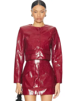 AKNVAS For Cropped Barnett Jacket - Burgundy