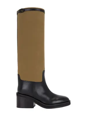 JIMMY CHOO Yasmin 70 Boots - Black & Caper Green