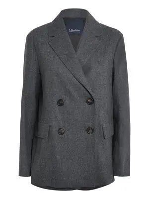 Max Mara Virgin Wool Double-breasted Jacket - Grey