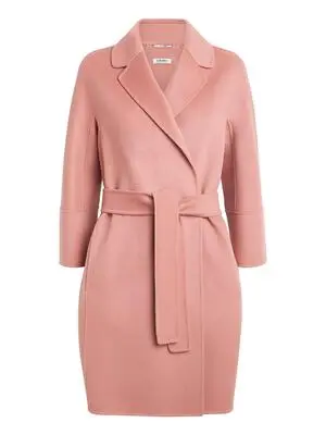 Max Mara Virgin Wool Wrap Coat Nude