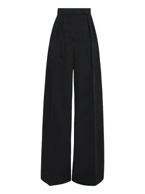 Max Mara Camel Hair Wide-leg Trousers - Black
