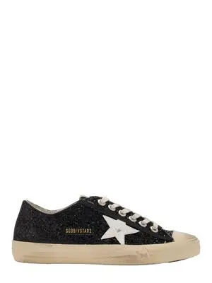 GOLDEN GOOSE V-star Glittered Sneakers - Black