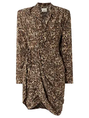 Isabel Marant Cleora Leopard-print Stretch-silk Dress - Animal Print