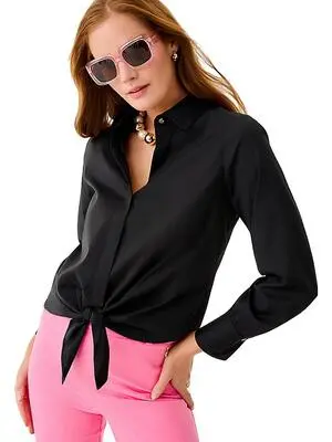 LILLY PULITZER Tie Detailed Shirt Noir