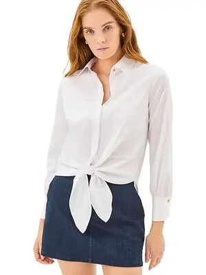 LILLY PULITZER Tie Detailed Shirt Resort White