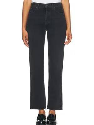 AGOLDE Lana Mid Rise Straight Jeans - Conduct