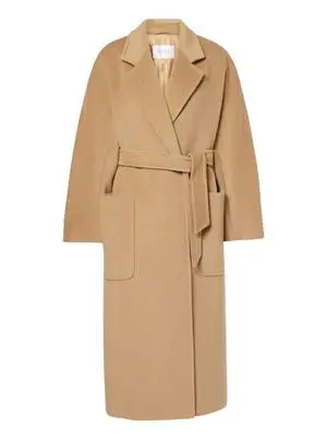 Max Mara Locri Wool And Cashmere Wrap Coat - Beige