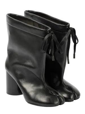 MAISON MARGIELA Tabi Leather Ankle Boots - Black