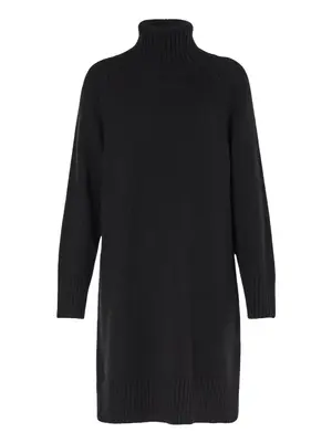 Max Mara Trudy Wool Turtleneck Sweater Dress - Black