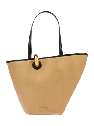 Jacquemus Le Bambola Leather-trimmed Basket Bag - Beige
