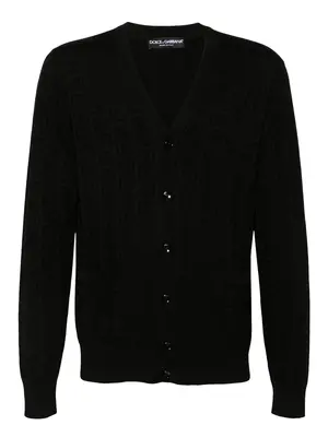 Dolce & Gabbana Monogram-jacquard Cardigan - Black