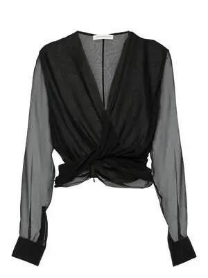 Christopher Esber Silk Georgette Blouse - Black