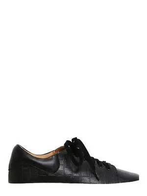 BELLE & BLOOM Croc Leather Sneaker - Black