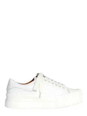BELLE & BLOOM Croc Leather Sneaker - White