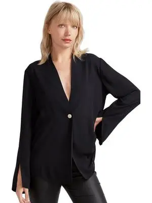 BELLE & BLOOM Sheer Genius Lightweight Blazer - Black