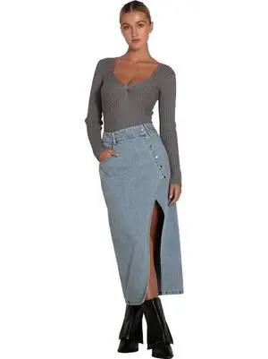 BELLE & BLOOM Belle & Bloom Denim Midi Skirt