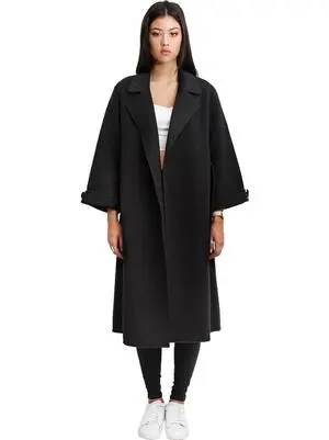 BELLE & BLOOM Oversized Wool Coat - Black