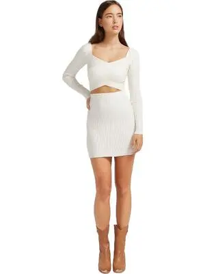 BELLE & BLOOM C'est Belle Knit Mini Skirt Cream