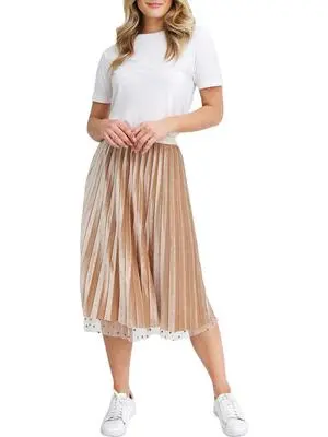 BELLE & BLOOM Mixed Feeling Reversible Skirt - Beige
