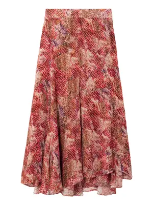 Isabel Marant Hortensia Snake-print Skirt - Red