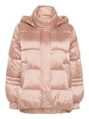TWINSET Striped Jacquard Puffer Jacket - Pink