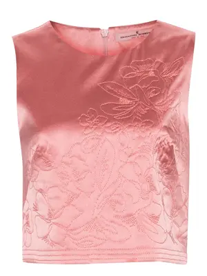 Ermanno Scervino Floral-embroidered Top - Pink