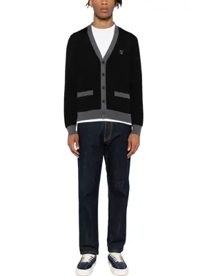 Maison Kitsuné Bold Fox Head Patch Cardigan - Black