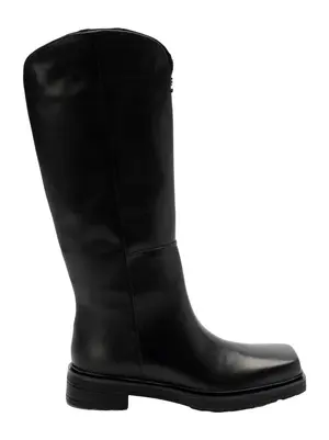 Patrizia Pepe Logo-plaque Boots - Black