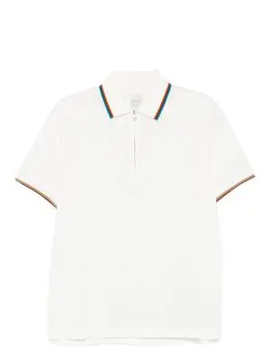 Paul Smith Stripe-trim Cotton Polo Shirt - White