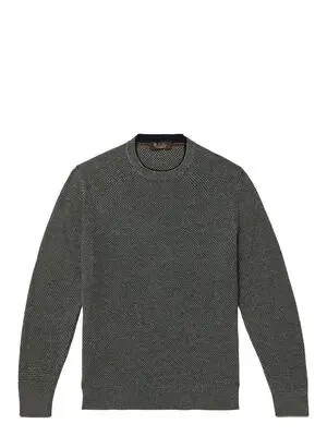 Loro Piana Varallo Honeycomb-knit Baby Cashmere Sweater - Gray