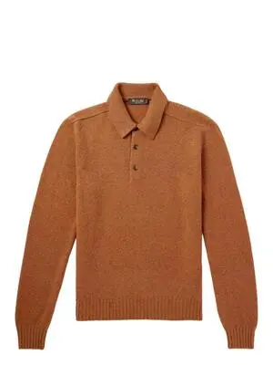 Loro Piana Virgin Wool Polo Sweater - Orange