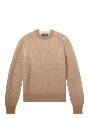 Loro Piana Col D'olen Waffle-knit Camel Hair Sweater - Neutrals