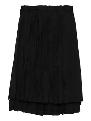 BLACK COMME DES GARÇONS Pleated Mid-length Skirt - Black