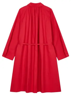 STUDIO TOMBOY Belted Cotton Shirt Dress - Red
