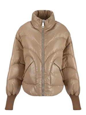 Khrisjoy Corazon Shiny Puffer Jacket - Neutrals