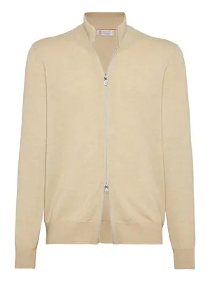 Brunello Cucinelli Cashmere High-neck Cardigan - Neutrals