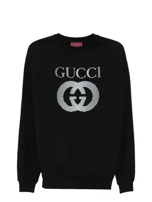 Gucci Interlocking G-appliqué Sweatshirt - Black