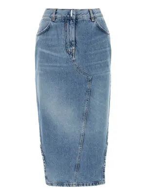 Givenchy Denim Pencil Skirt - Blue