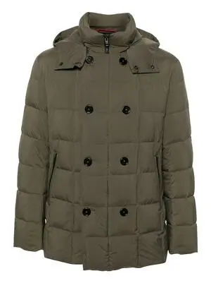 FAY Double-breasted Padded Bomber Jacket - Green