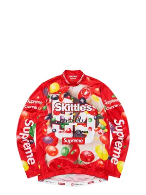 Supreme X Skittles X Castelli Long-sleeve Cycling Jersey - Red